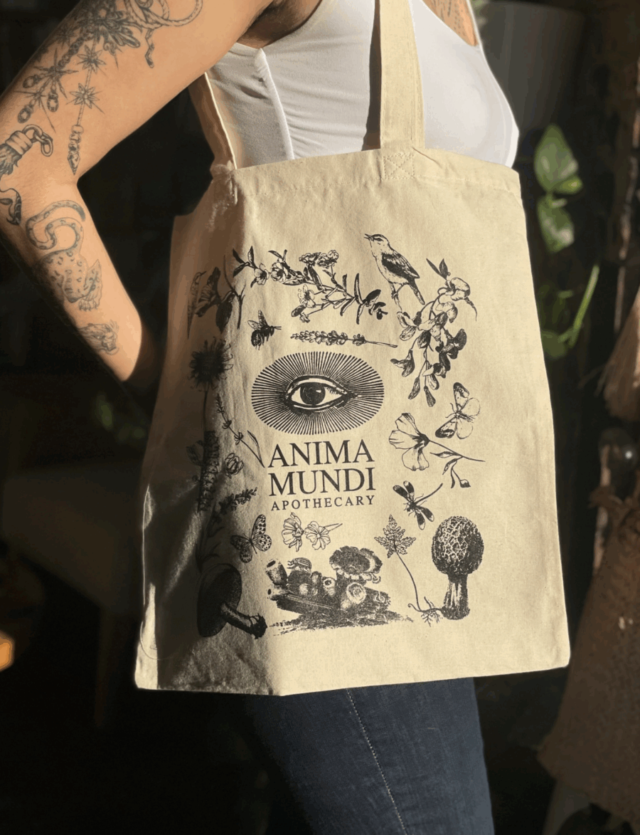 Anima Mundi Tote Black And White Florals Botanica